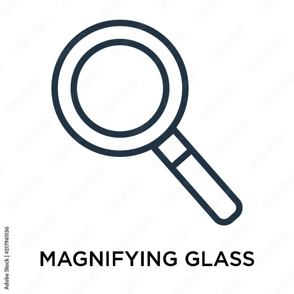 magnifying glass icons isolated on white background. Modern and ...