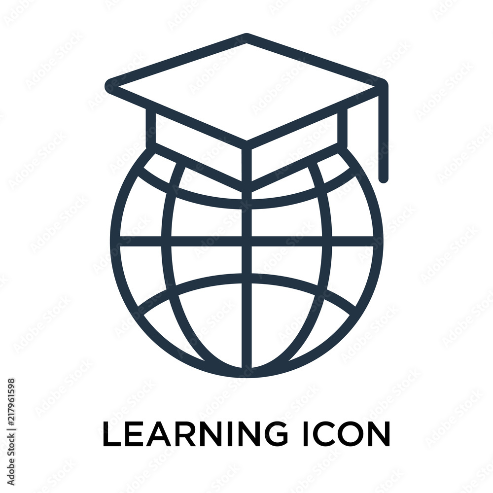 learning icons isolated on white background. Modern and editable ...