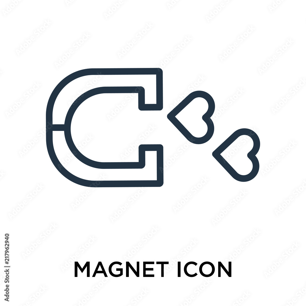 magnet icons isolated on white background. Modern and editable magnet ...