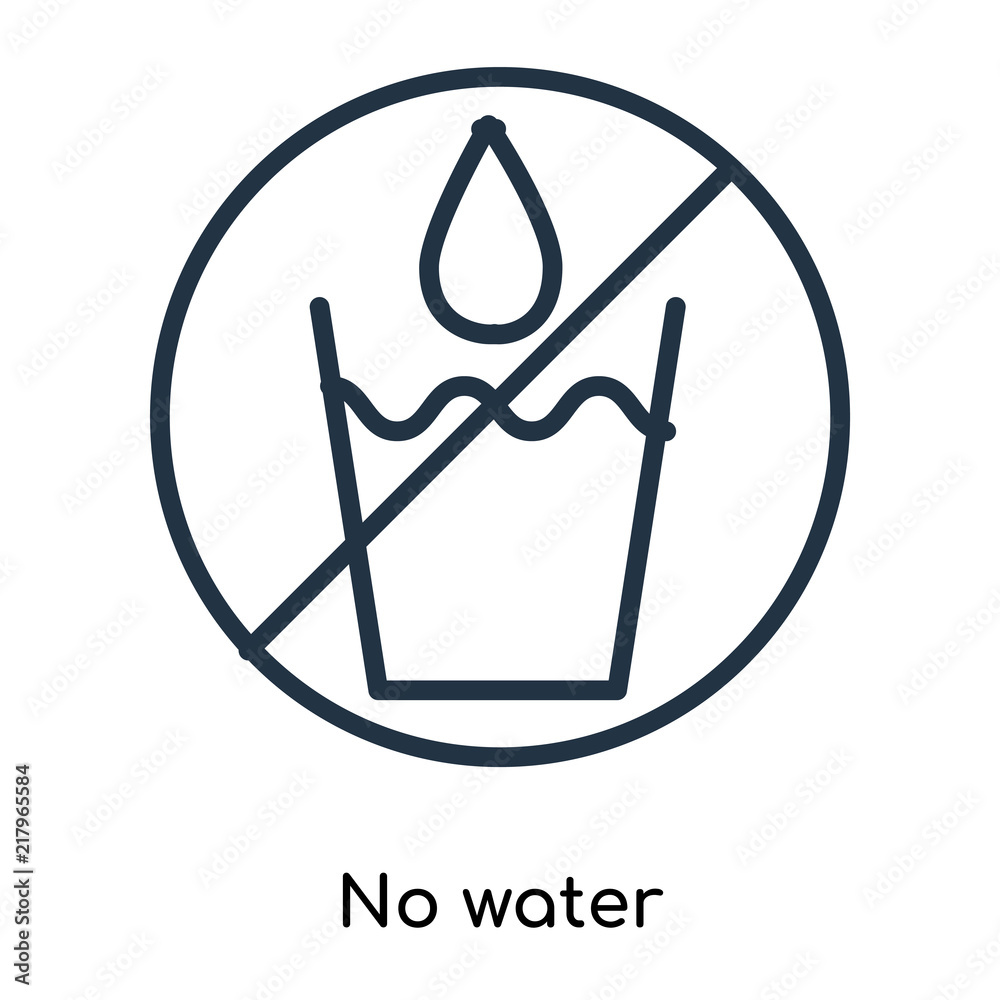 no water icons isolated on white background. Modern and editable no ...