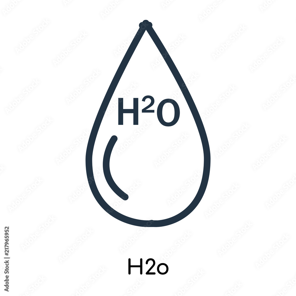 h2o icons isolated on white background. Modern and editable h2o icon. Simple icon vector ...