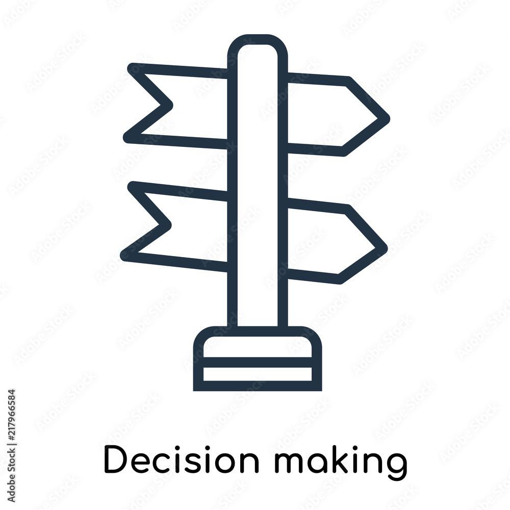 decision making icon isolated on white background. Modern and editable ...