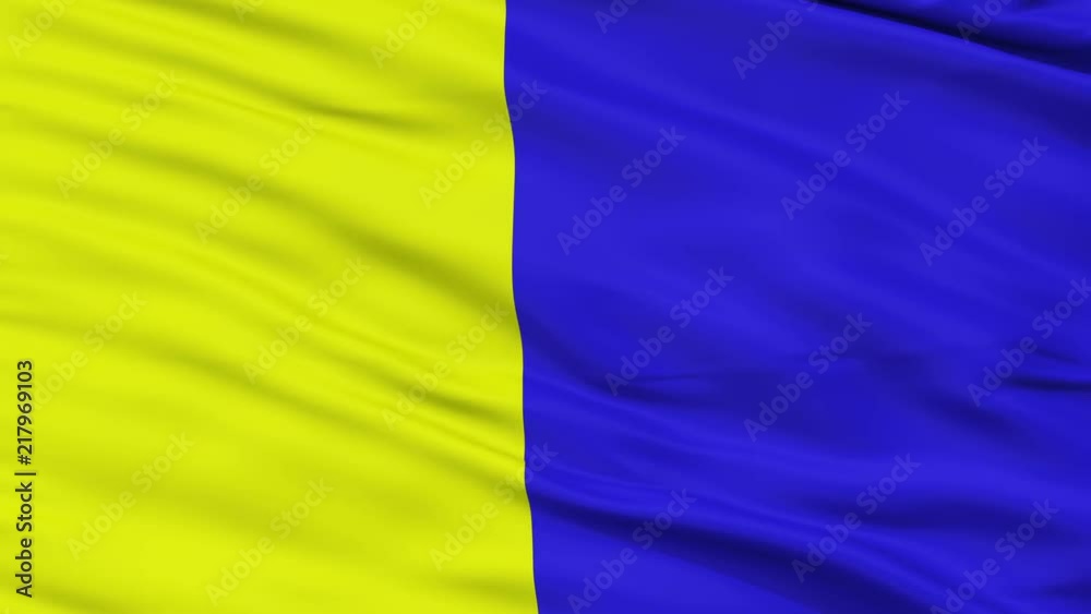 Modena closeup flag, city of Italy, realistic animation seamless loop ...