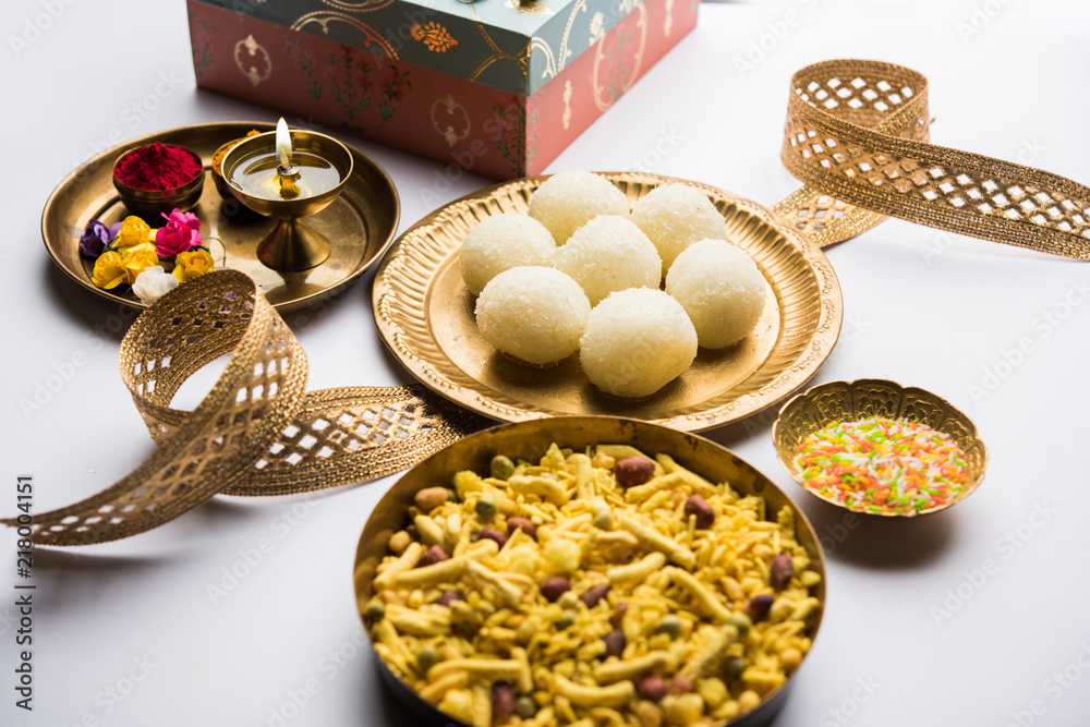 Raksha bandhan Festival : conceptual Rakhi made using plate full of ...