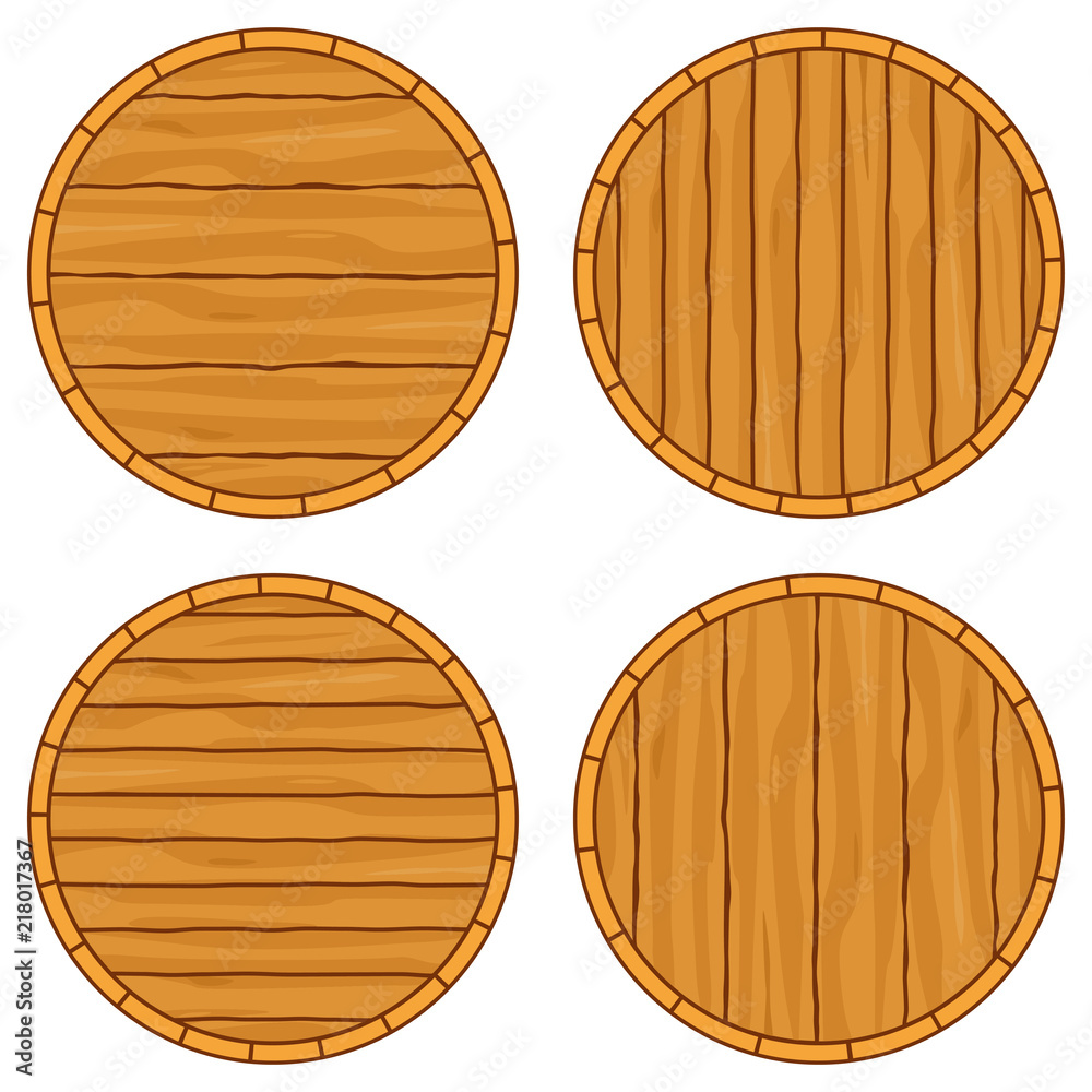 Cartoon barrel top set with copy space Stock Vector | Adobe Stock