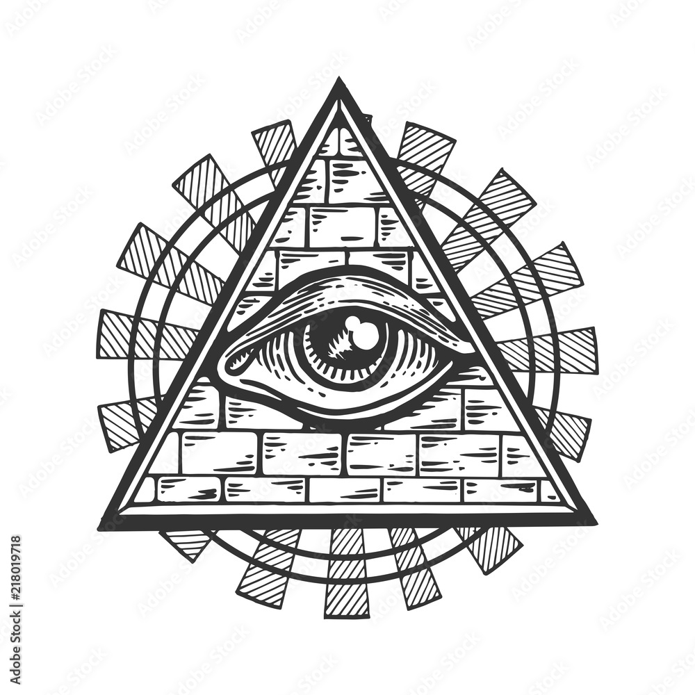 Masonic symbol engraving vector illustration Stock Vector | Adobe Stock