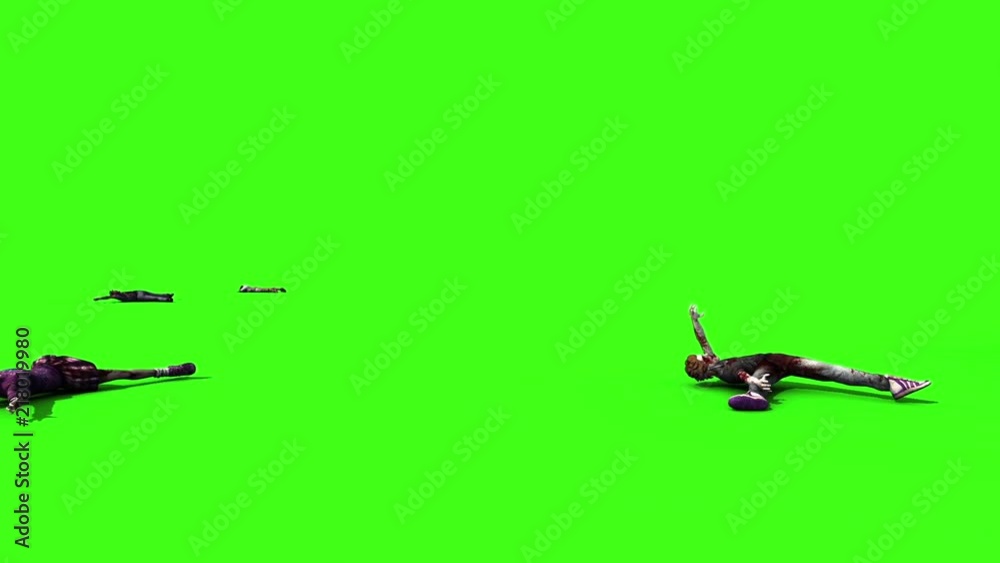 Pickup Run Over Zombies Green Screen 3D Renderings Animations Stock ビデオ ...