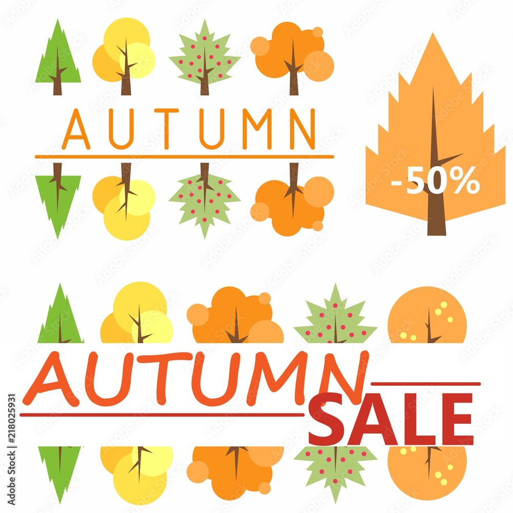 autumn sale. Score. Template for sale. Template for the logo. An ...