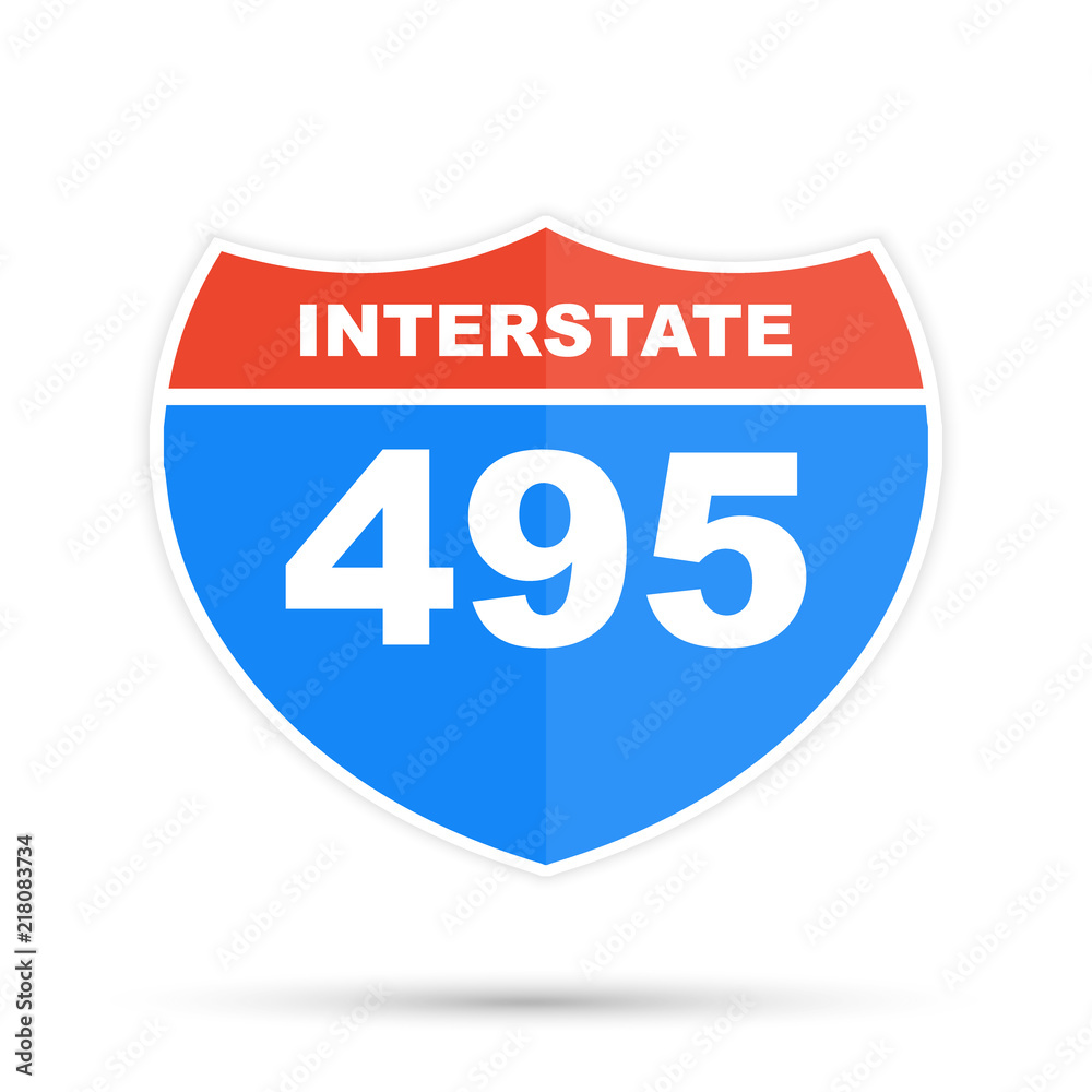 Interstate highway 495 road sign Stock Vector | Adobe Stock