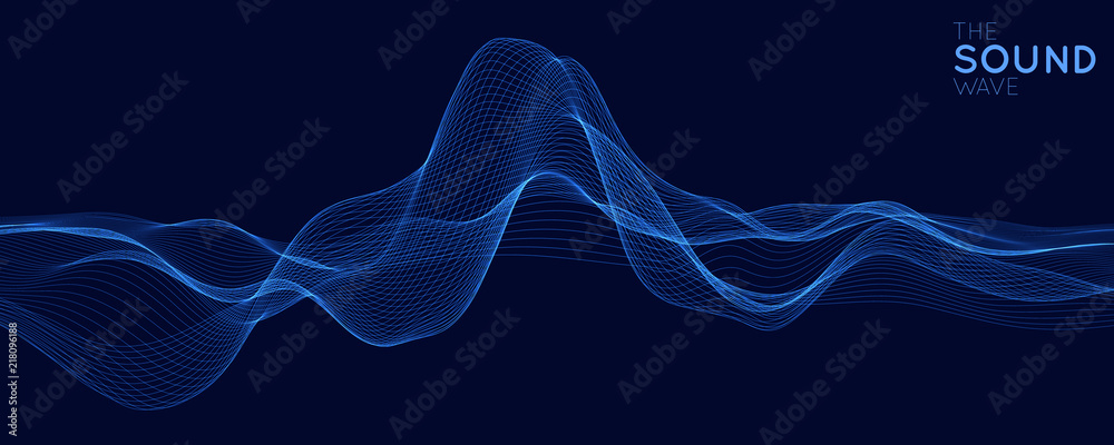 Vector abstract blue digital equalizer with shallow depth of field ...