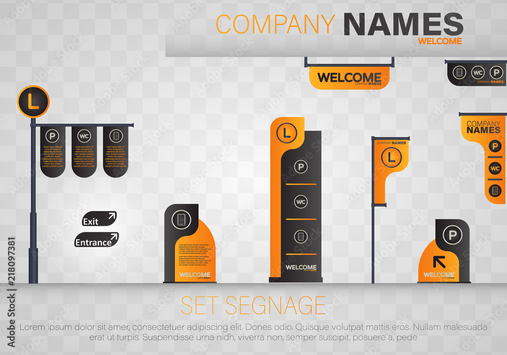 Set signage. Vector. Stock Vector | Adobe Stock