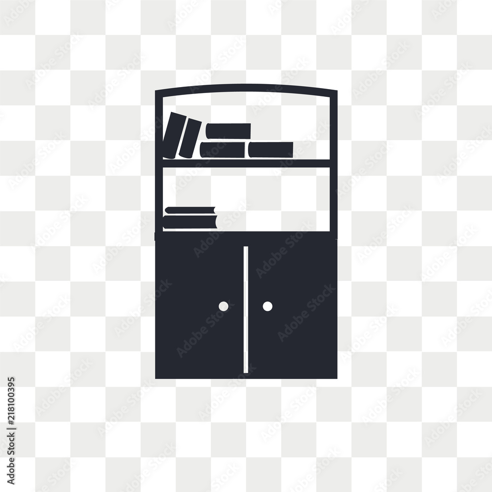 Bookshelf vector icon isolated on transparent background, Bookshelf ...