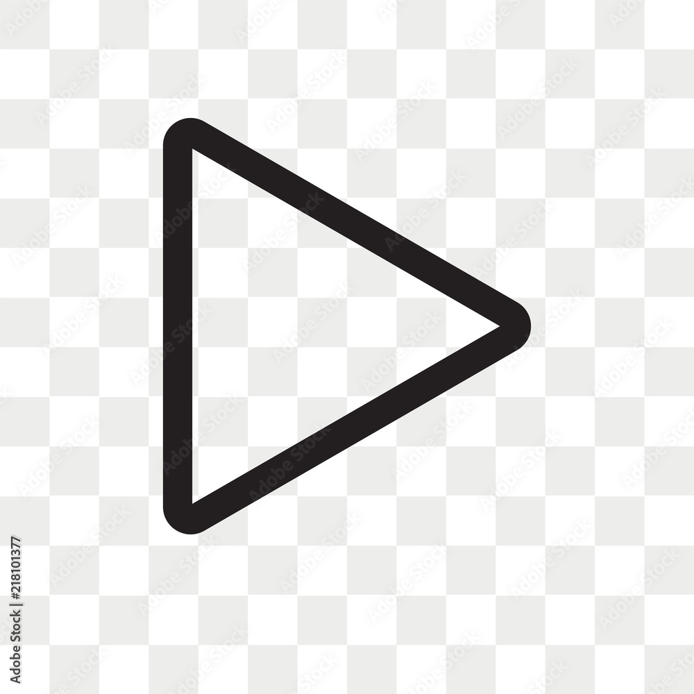 Right arrow play button vector icon isolated on transparent background ...
