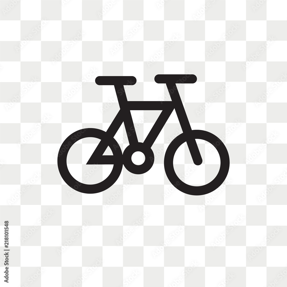 Bicycle side view vector icon isolated on transparent background ...