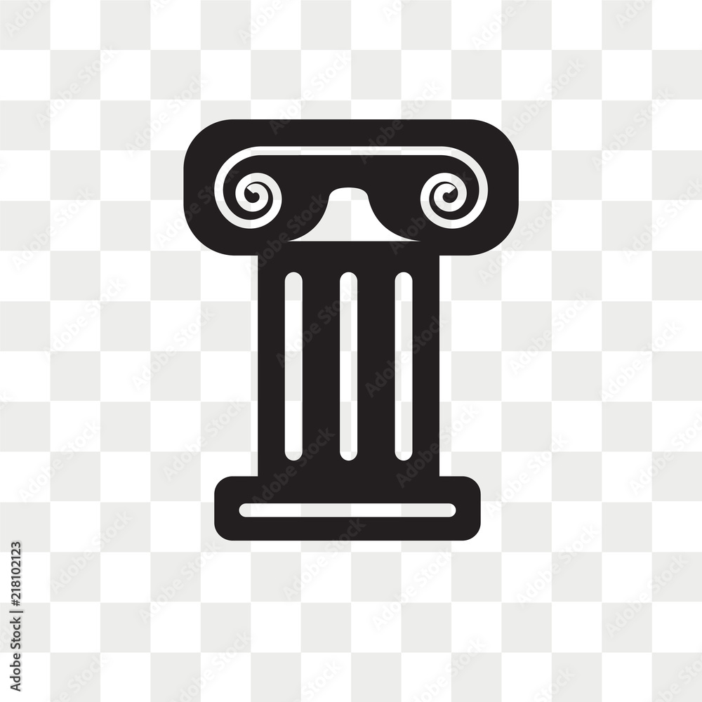 Greek column vector icon isolated on transparent background, Greek ...