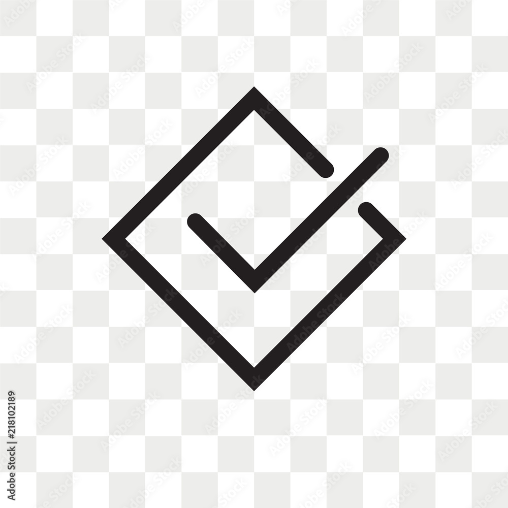 Tick box vector icon isolated on transparent background, Tick box logo ...
