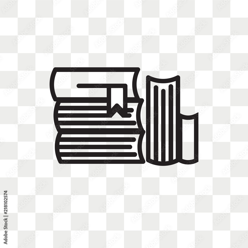 Stack of books vector icon isolated on transparent background, Stack of ...