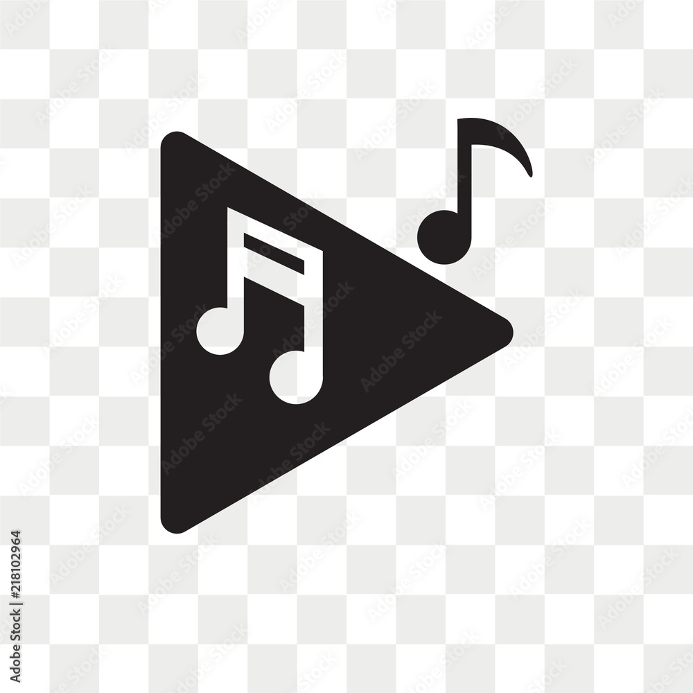 Musical note vector icon isolated on transparent background, Musical ...