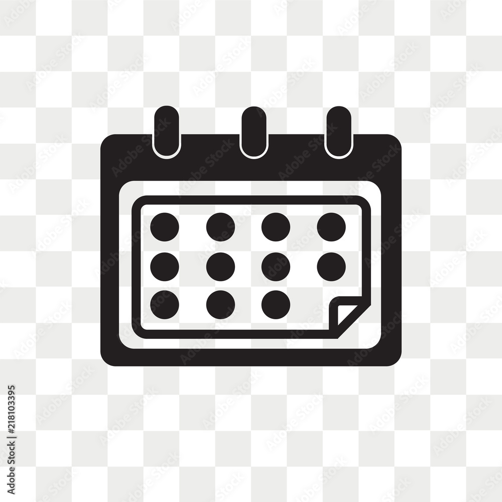 School Calendar vector icon isolated on transparent background, School ...