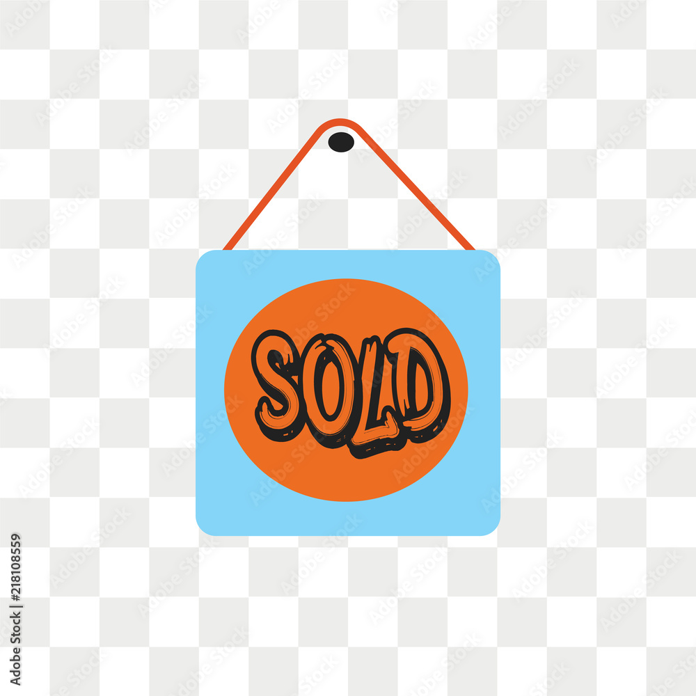 Sold vector icon isolated on transparent background, Sold logo design ...