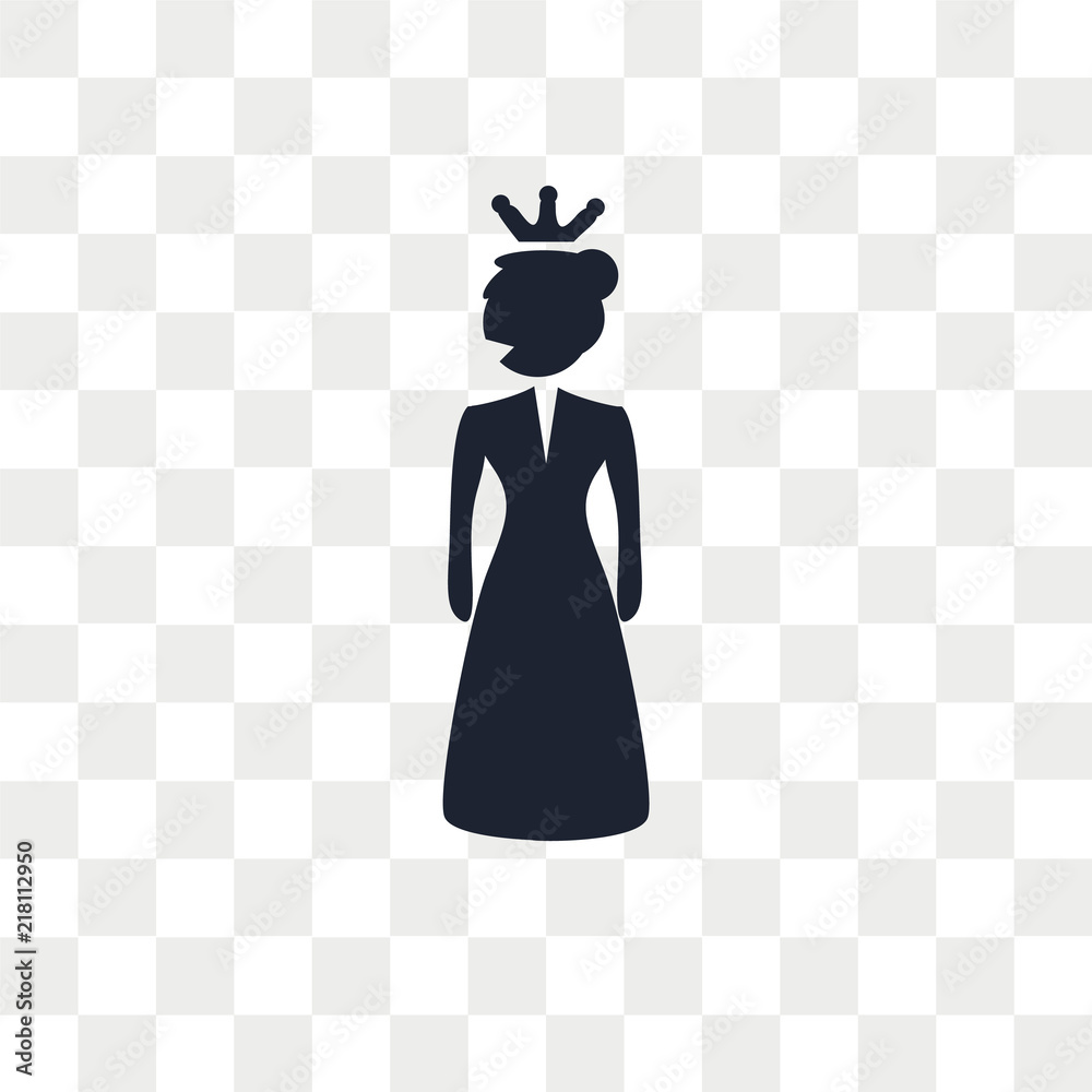 Princess vector icon isolated on transparent background, Princess logo ...