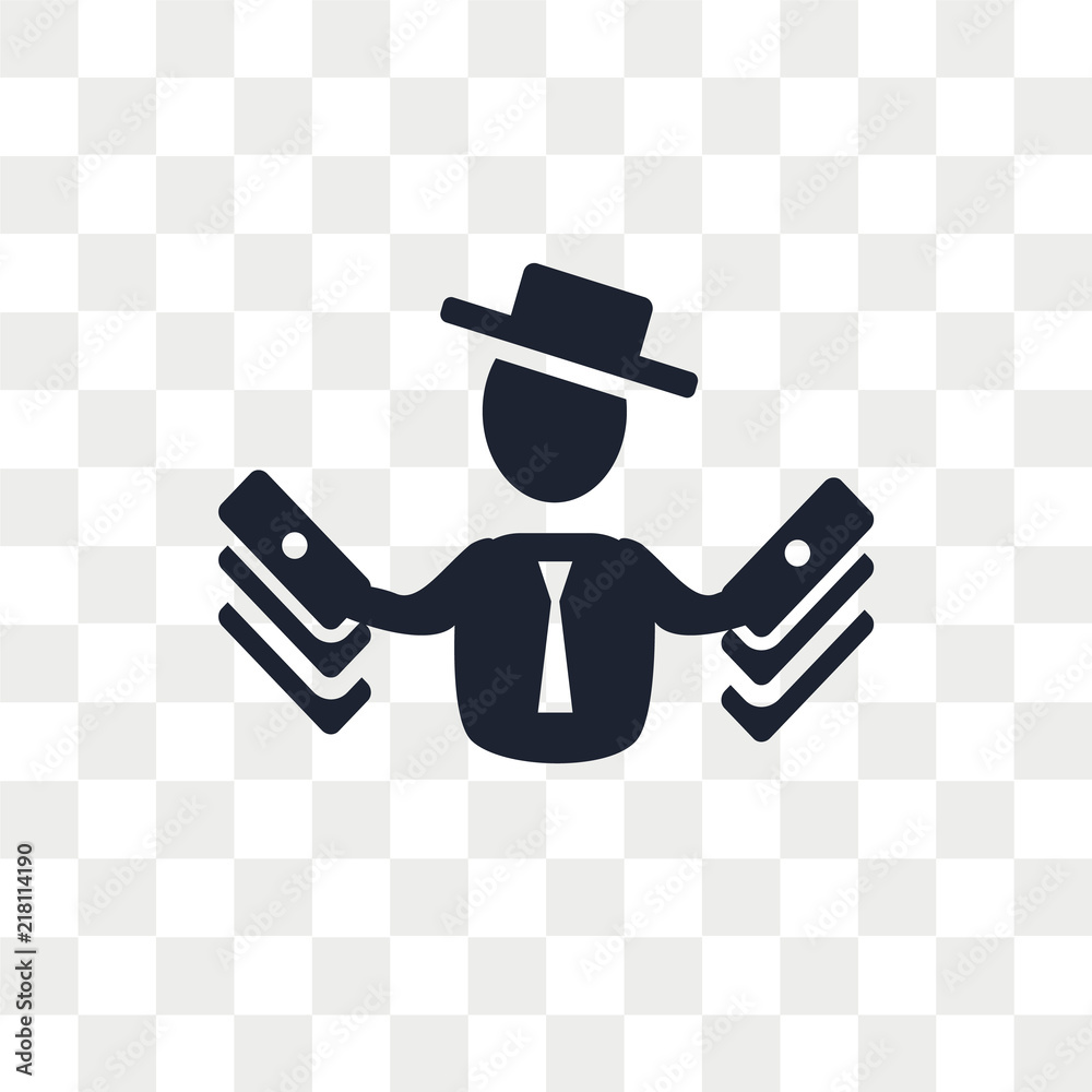 Rich man vector icon isolated on transparent background, Rich man logo ...