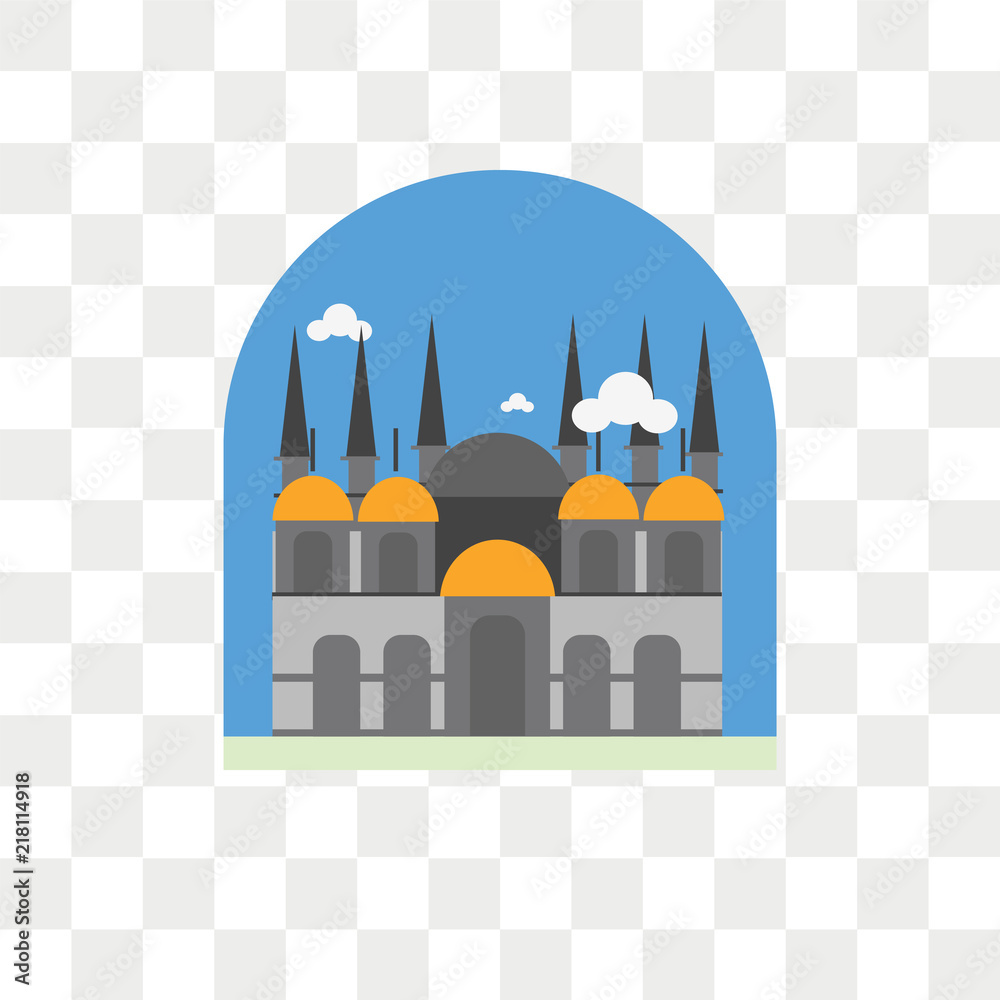 St mark basilica vector icon isolated on transparent background, St ...