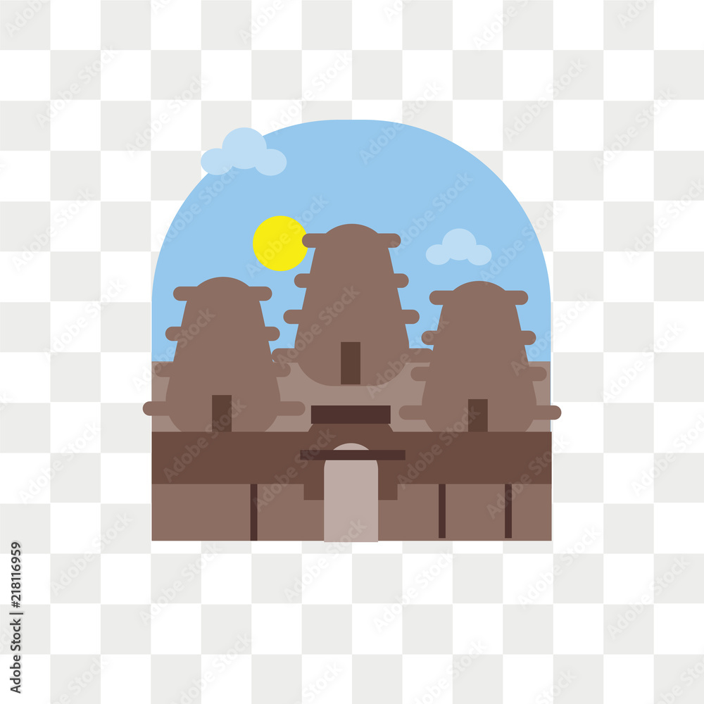 Angkor wat vector icon isolated on transparent background, Angkor wat ...