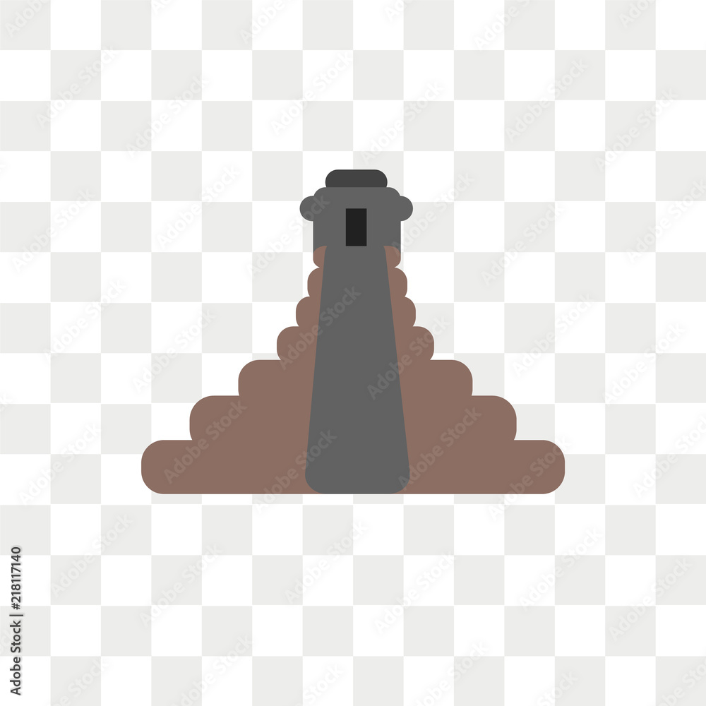 Chichen Itza vector icon isolated on transparent background, Chichen ...