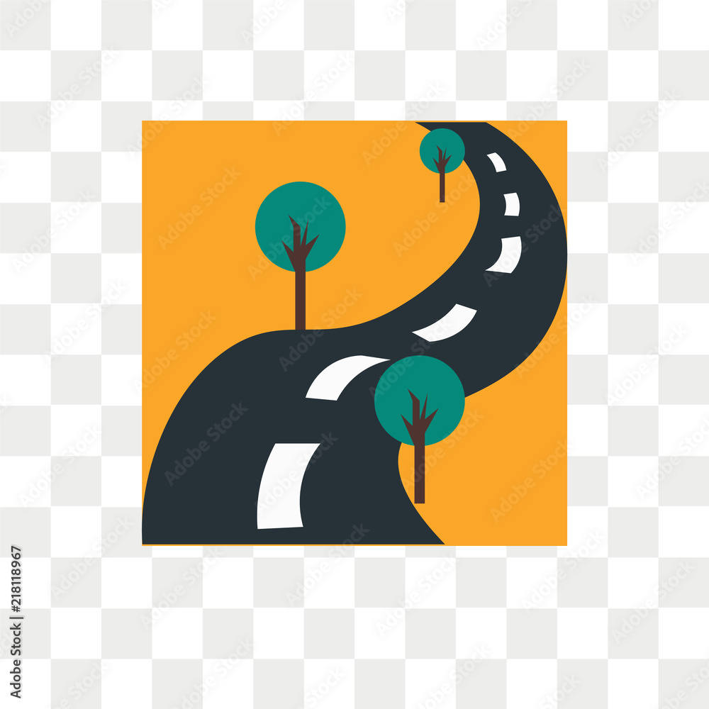 Road vector icon isolated on transparent background, Road logo design ...