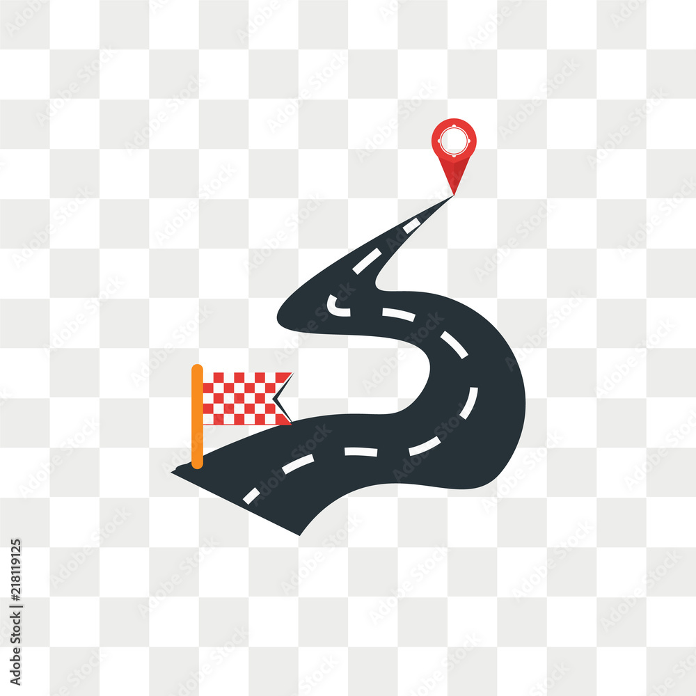 Route vector icon isolated on transparent background, Route logo design ...