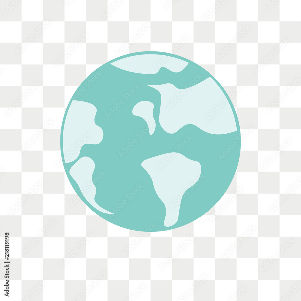 Planet earth vector icon isolated on transparent background, Planet ...