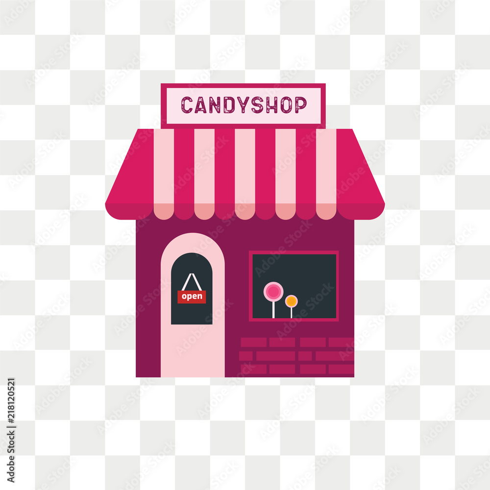 Candy shop vector icon isolated on transparent background, Candy shop ...