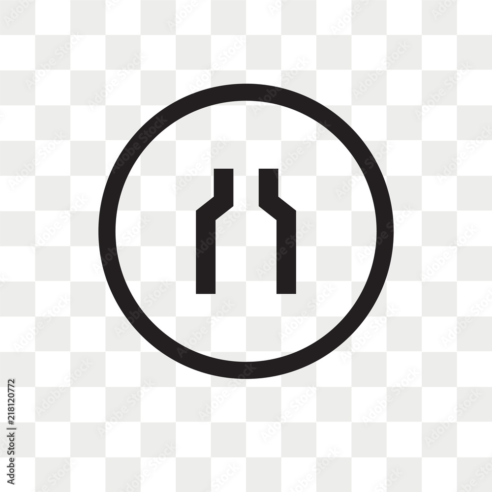 Narrow Two Lanes vector icon isolated on transparent background, Narrow ...