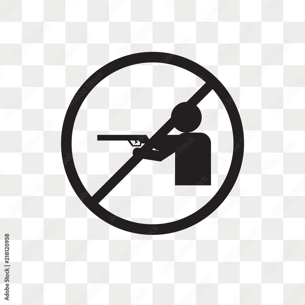 No shooting vector icon isolated on transparent background, No shooting ...