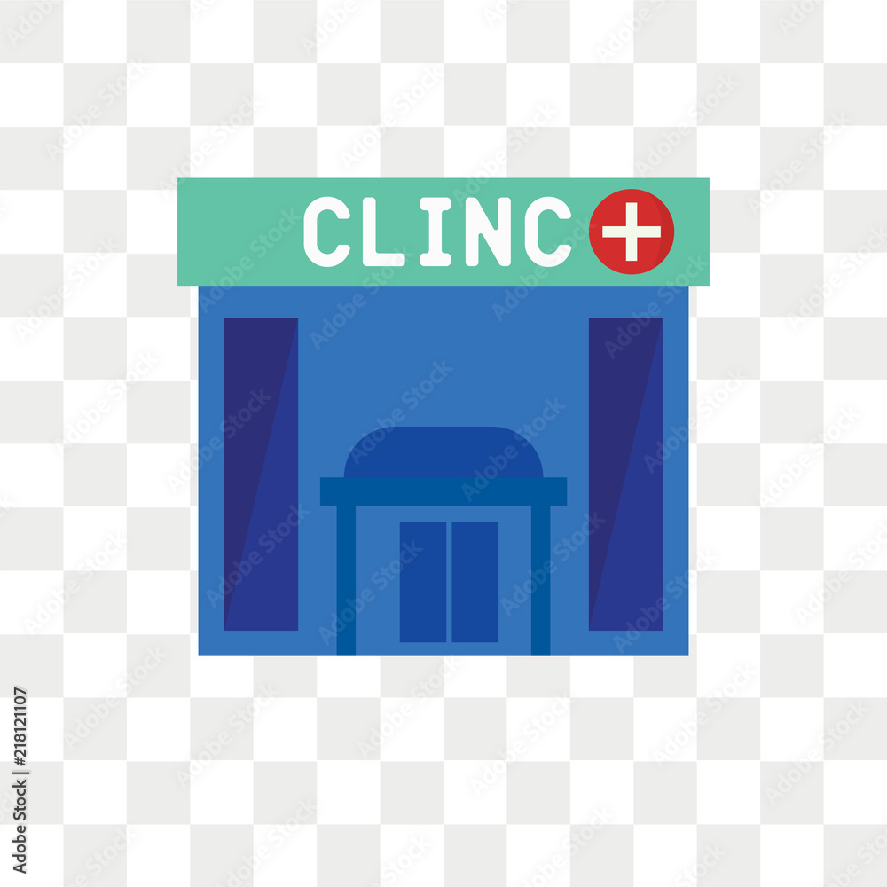Clinic vector icon isolated on transparent background, Clinic logo ...