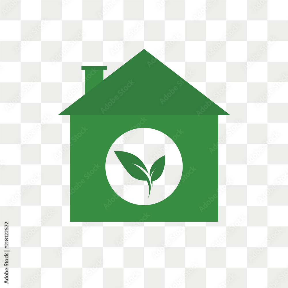 Eco house vector icon isolated on transparent background, Eco house ...