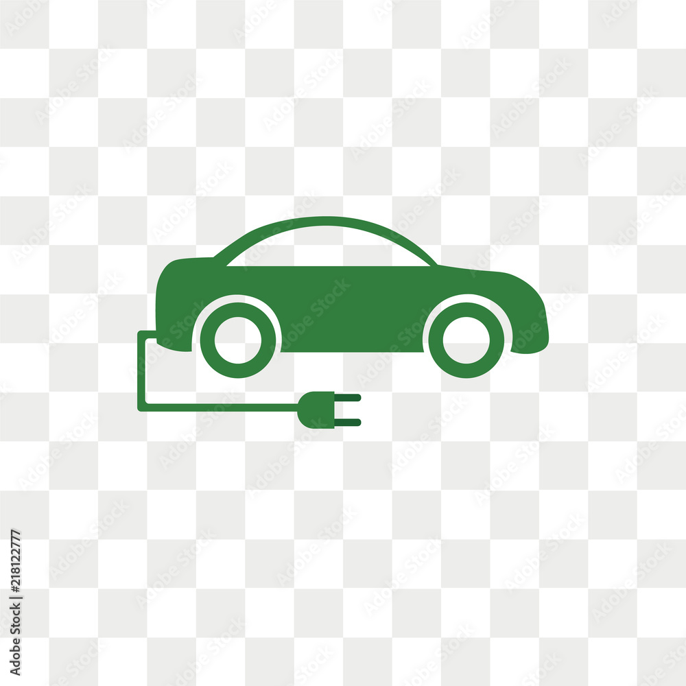 Electric car vector icon isolated on transparent background, Electric ...