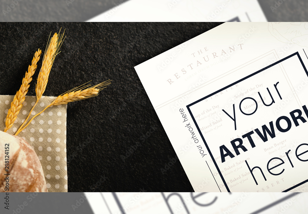 Menu Mockup by Loaf of Bread Stock Template | Adobe Stock