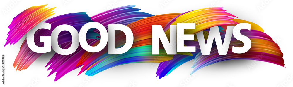 Good news sign with colorful brush strokes. Stock Vector | Adobe Stock