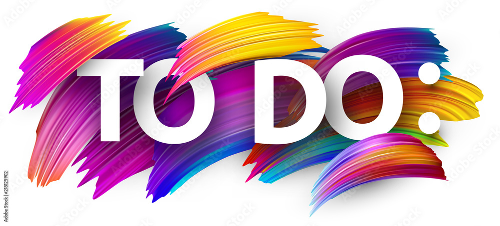 To do list. Card with colorful brush strokes. Stock Vector | Adobe Stock