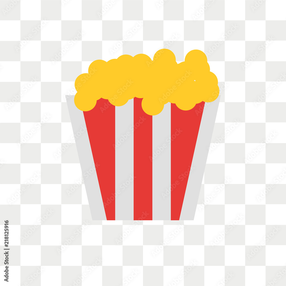 Popcorn vector icon isolated on transparent background, Popcorn logo ...