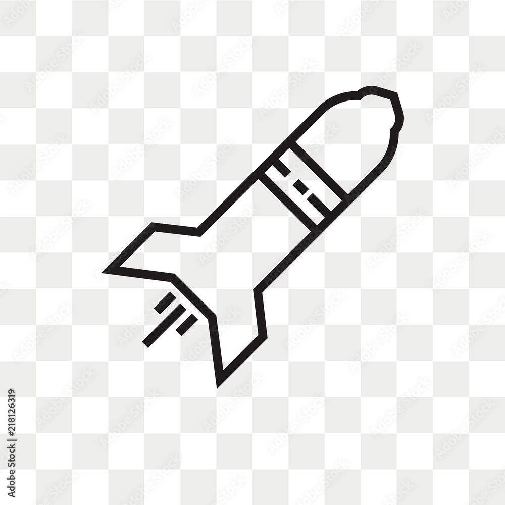 Missile vector icon isolated on transparent background, Missile logo ...
