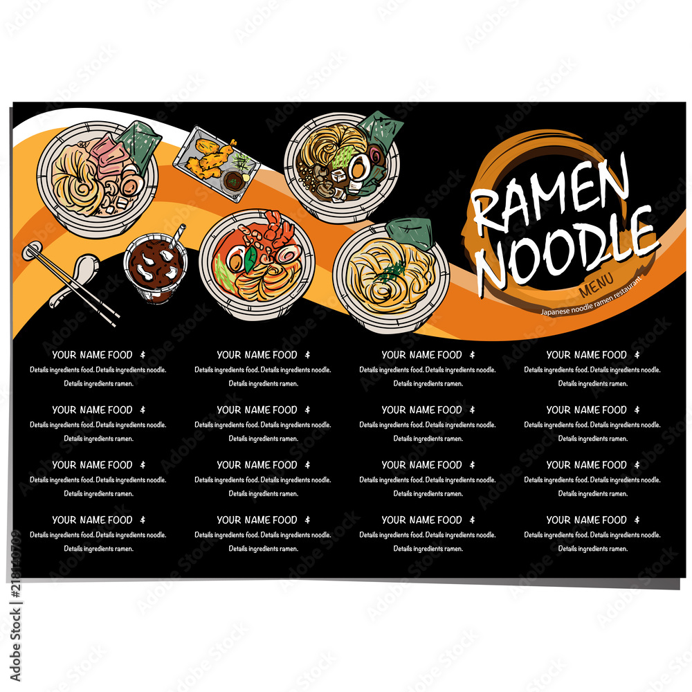 menu ramen noodle japanese template design Stock Vector | Adobe Stock