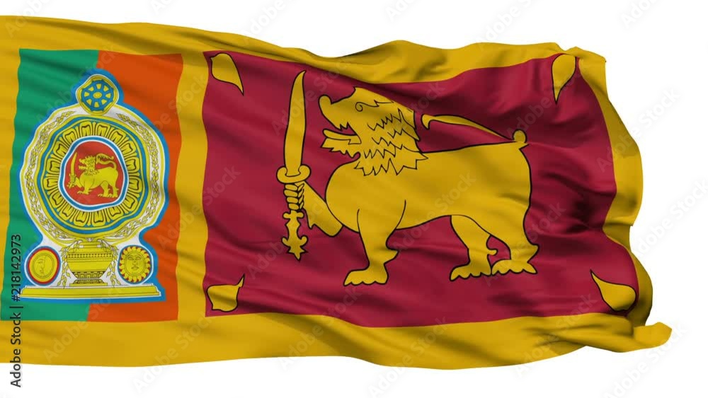 Sri Lankan Army Flag, Isolated View Realistic Animation Seamless Loop ...
