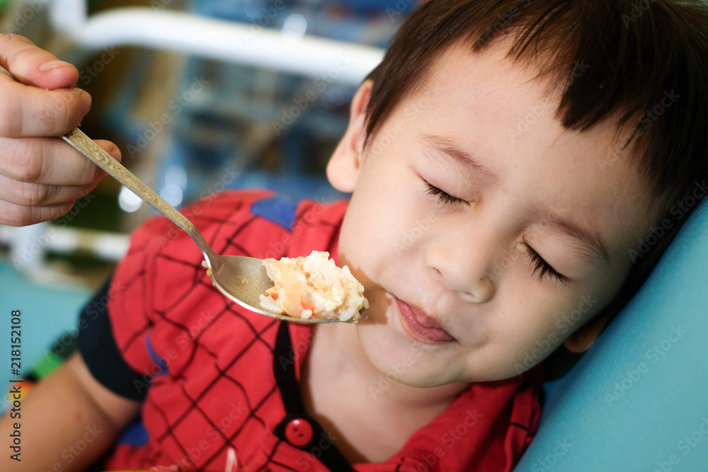 child bored with food Stock Photo | Adobe Stock