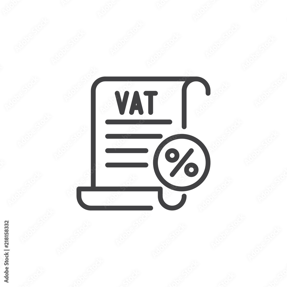 VAT taxes outline icon. linear style sign for mobile concept and web ...