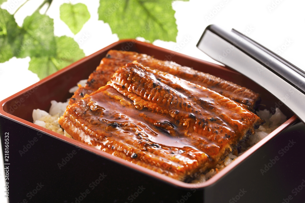 うな重 Unagi Grilled Eel over Rice with Japanese Sauce Stock Photo | Adobe ...