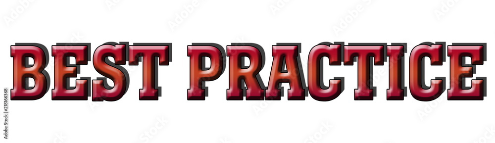 best practice 3d Red button logo stamp icon. White isolated Stock ...