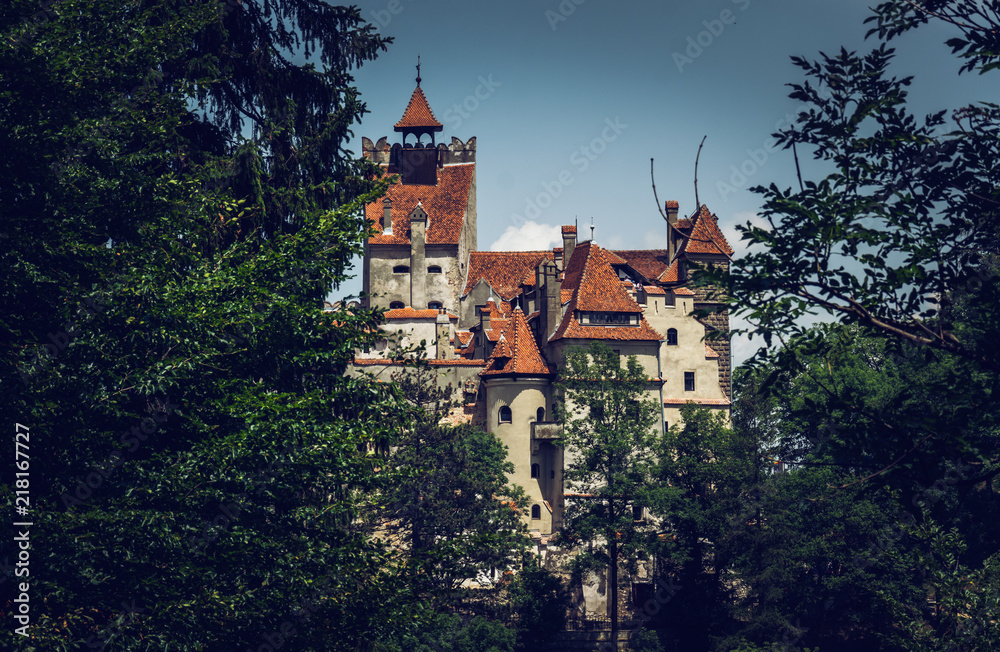 Mysterious beautiful Bran Castle. Vampire Residence of Dracula in the ...